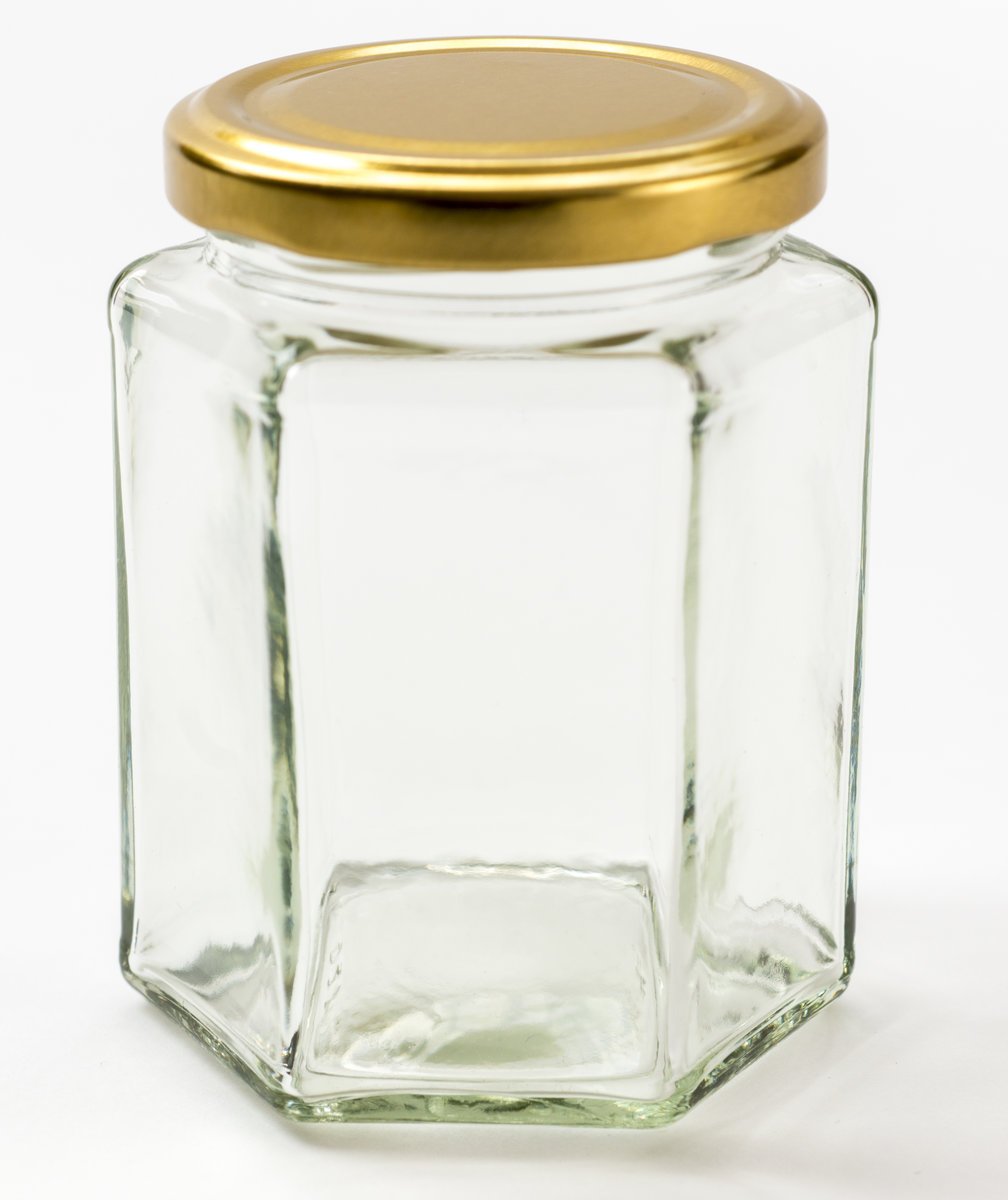 Nutley’s Hexagonal Glass Jam Jars with Gold Lids (6-Piece) – BigaMart