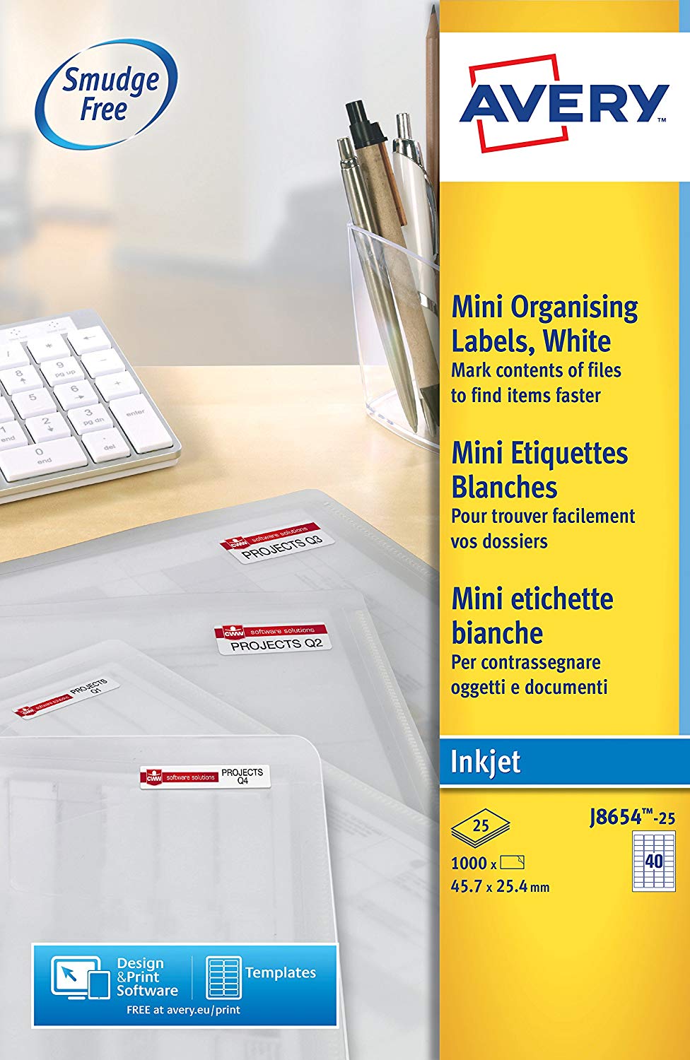 Avery Self Adhesive Address Mailing Labels, Inkjet Printers, 40 Labels ...